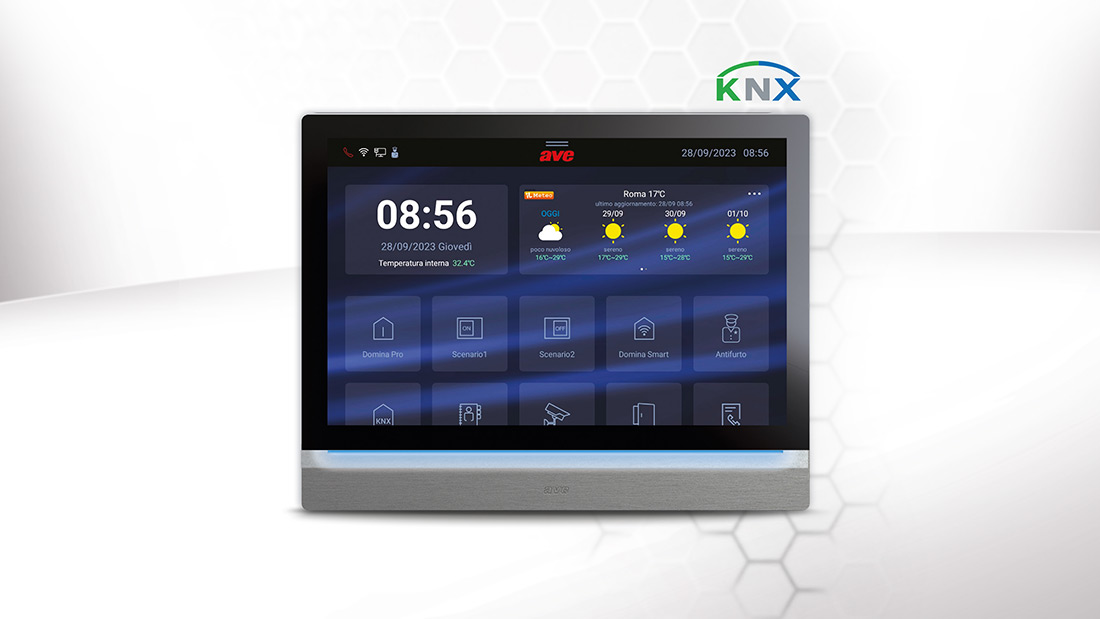 AVE 10" touch screen for KNX systems: the evolution of supervision - AVE S.p.A.